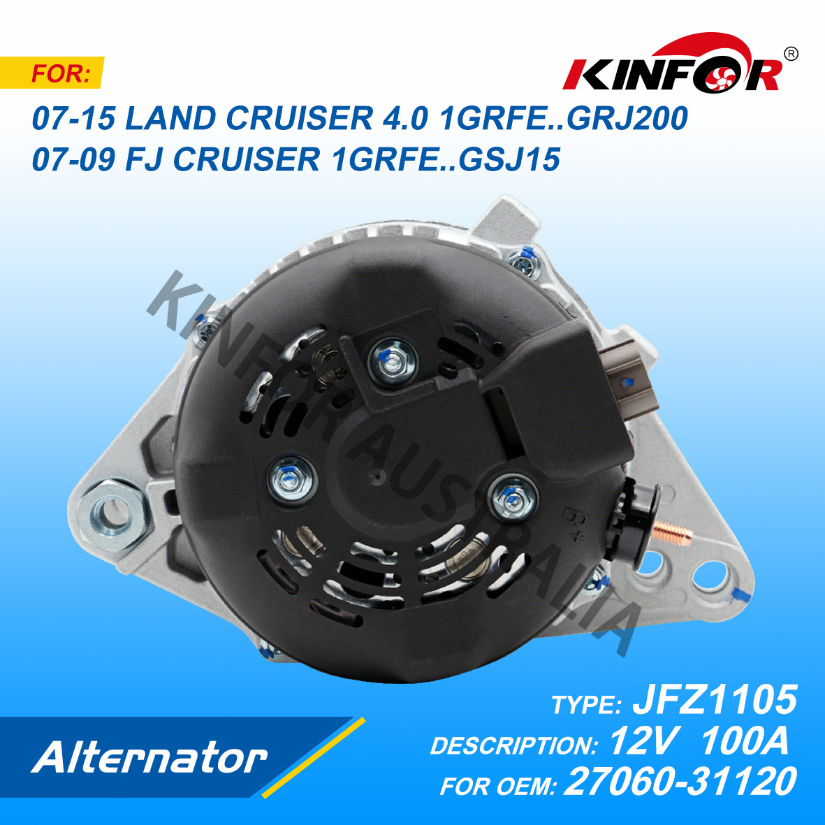 100A Alternator For TOYOTA Land Cruiser Prado GRJ120 GRJ200 GSJ15 ...