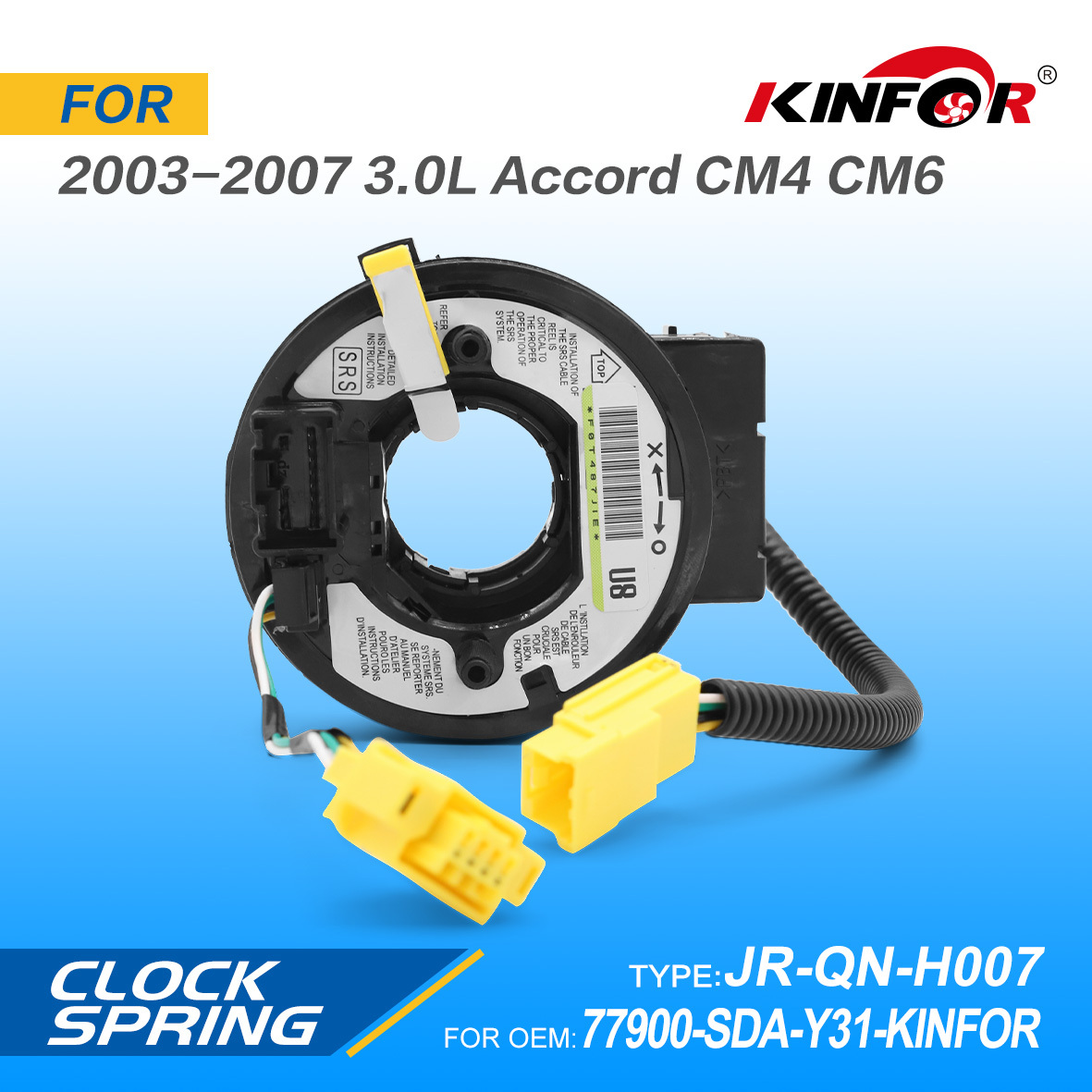 Air Bag Clock Spring Fits Honda Accord 2003-2007 2.4-3.0L 77900-SDA-Y31 ...